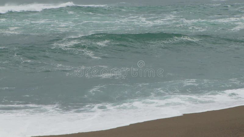 Waves Breaking on Shoreline Stock Video - Video of seascape, motion ...