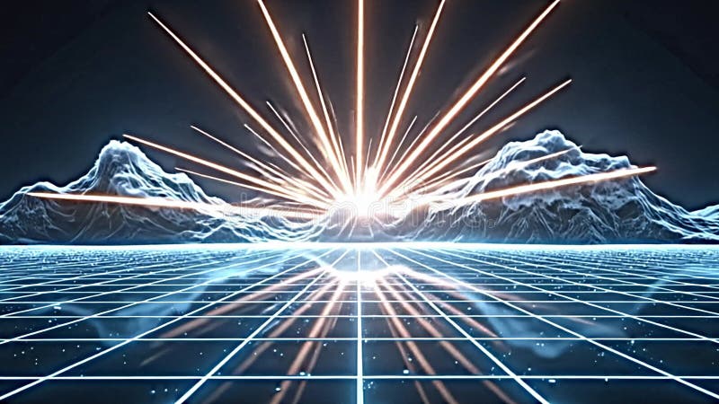 Waves of Bright Light Burst Outward in a Starburst Pattern, Generative ...