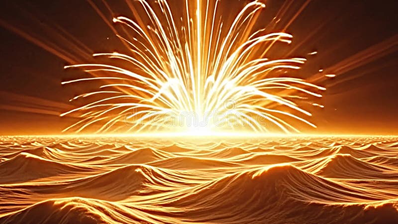 Waves of Bright Light Explode from a Central Starburst, Generative AI ...