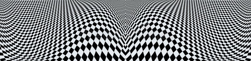 Checkered Waves Board. Abstract 3d Black and White Illusions Stock ...