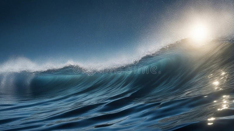 Waves and Clouds Realistic Underwater Background, Showing the Depth and ...