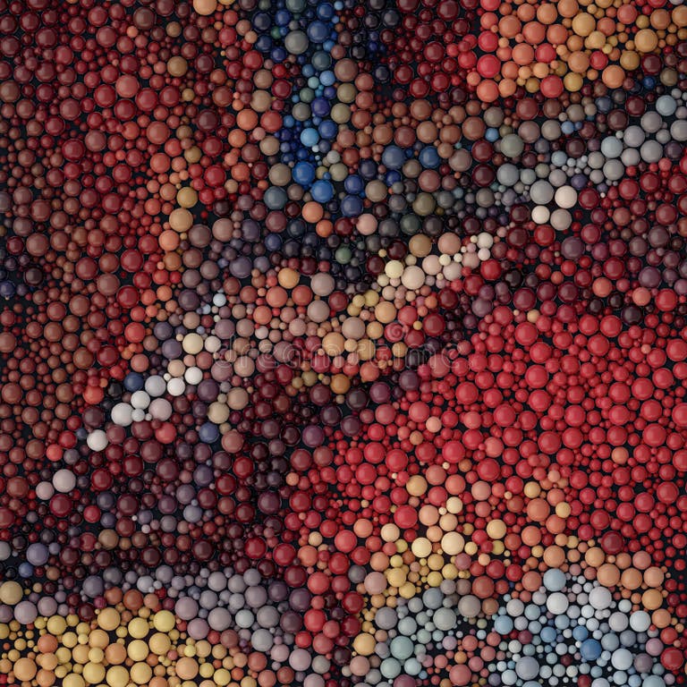 Waves of Colored Spherical Particles. Trendy 3d Rendering Background ...