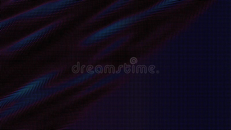 Waves of Colorful Points. Digital Data Splash of Point Array Stock ...