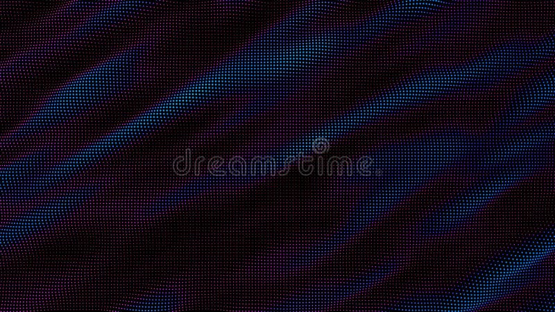 Waves of Colorful Points. Digital Data Splash of Point Array Stock ...