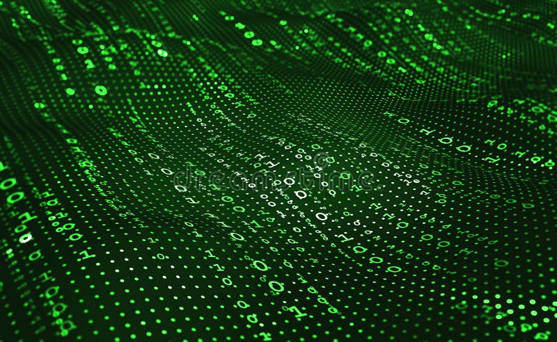 Waves Of Computer Code Binary Code Big Data Internet Technologies Of
