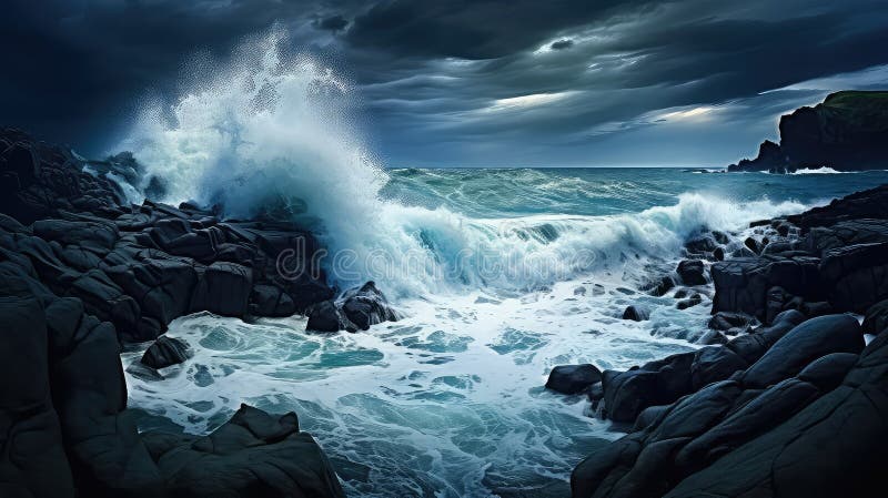 Waves Cool Ocean Background Stock Illustration - Illustration of ...