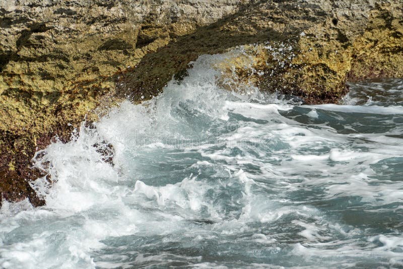 Waves Crashing Against Cliff Edge Stock Photo - Image of crashing ...