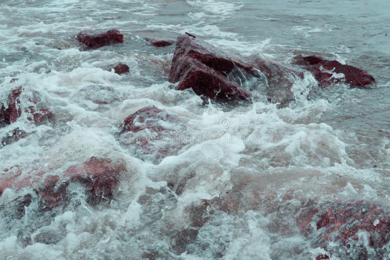 Waves Crashing on Granite Rocks Stock Image - Image of ocean, waves ...