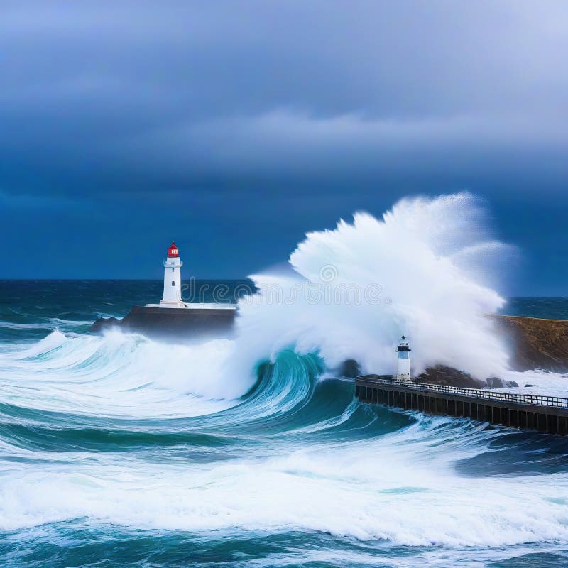 Waves Crashing Over a Created with Stock Illustration - Illustration of ...