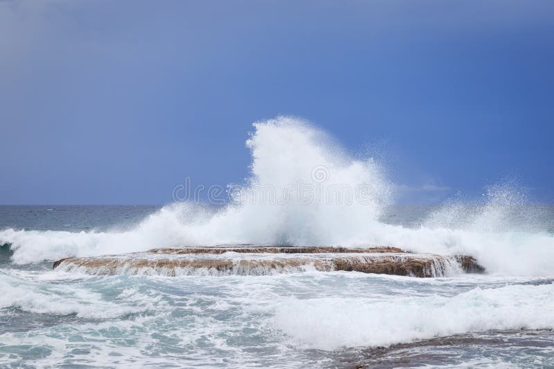 Waves crashing on rock stock image. Image of rica, stormy - 95996485
