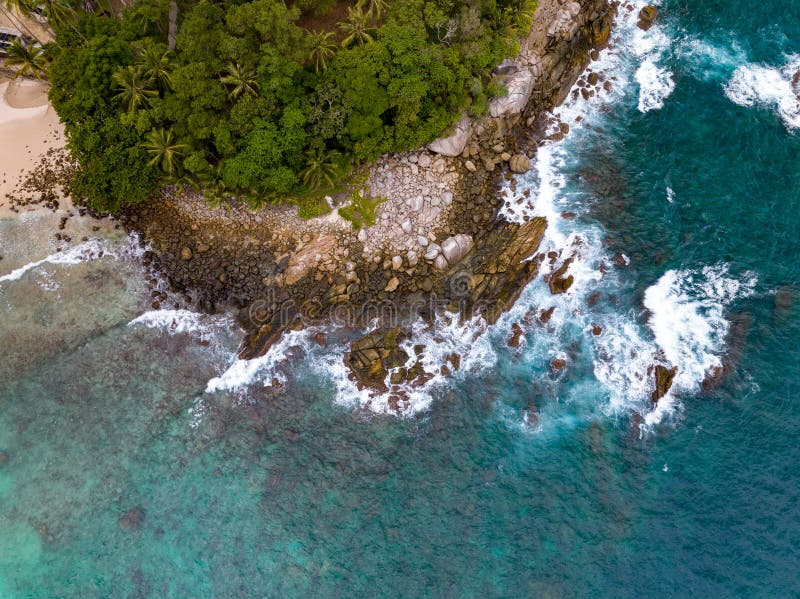 Waves Crashing on Seashore Rocks,Top View Sea Surface Waves Background ...