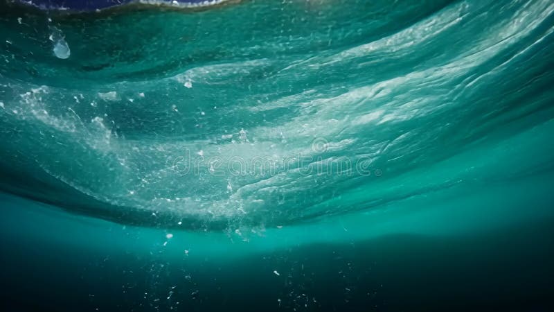 Waves Crashing Under Cloudy Sky with Dynamic Underwater Perspective at ...