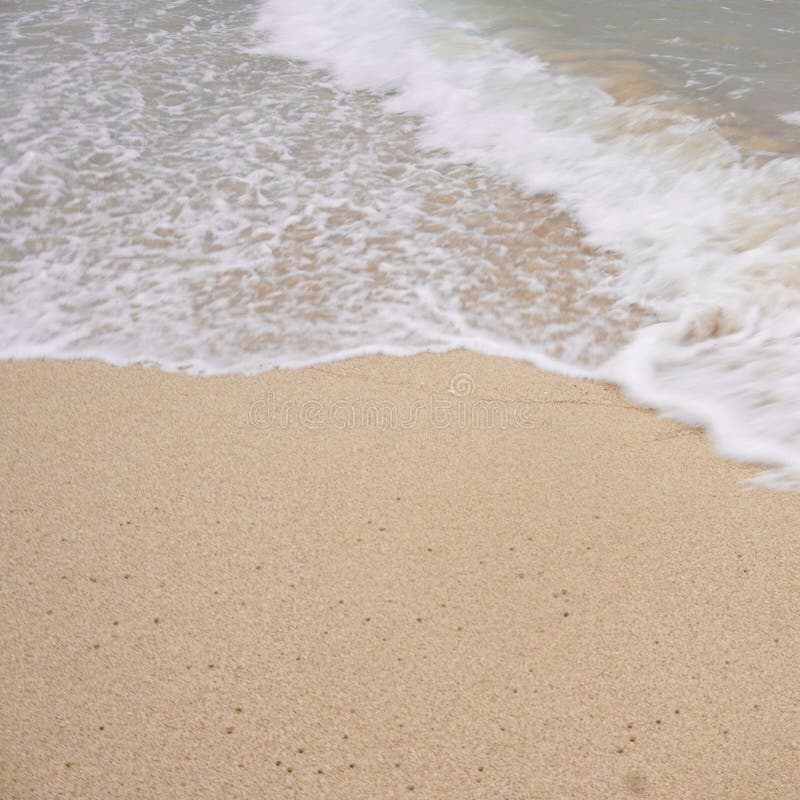 The Waves Crashing on the White Sand Beach, Very Beautiful Stock Photo ...