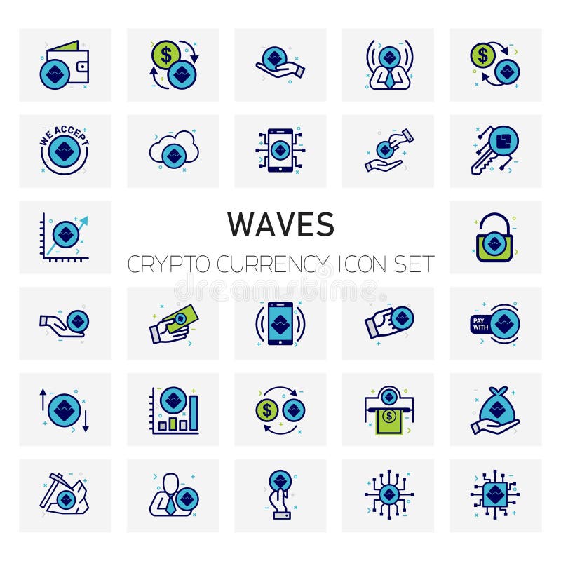 Waves, Crypto Currency , Money, Crypto , Currency , Icons , Lo Stock ...