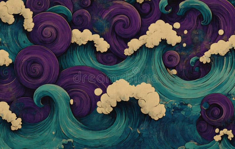 Waves and Curls Seamless Pattern. the File Includes Pattern Swatches ...