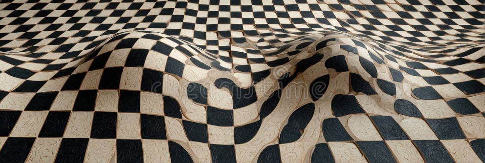 Abstract Checkerboard Pattern Creating a Three-Dimensional Effect with ...