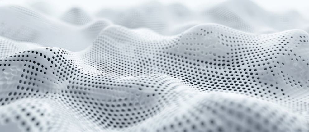 Waves of Cyber Data, Abstract Texture Background, Banner with White ...