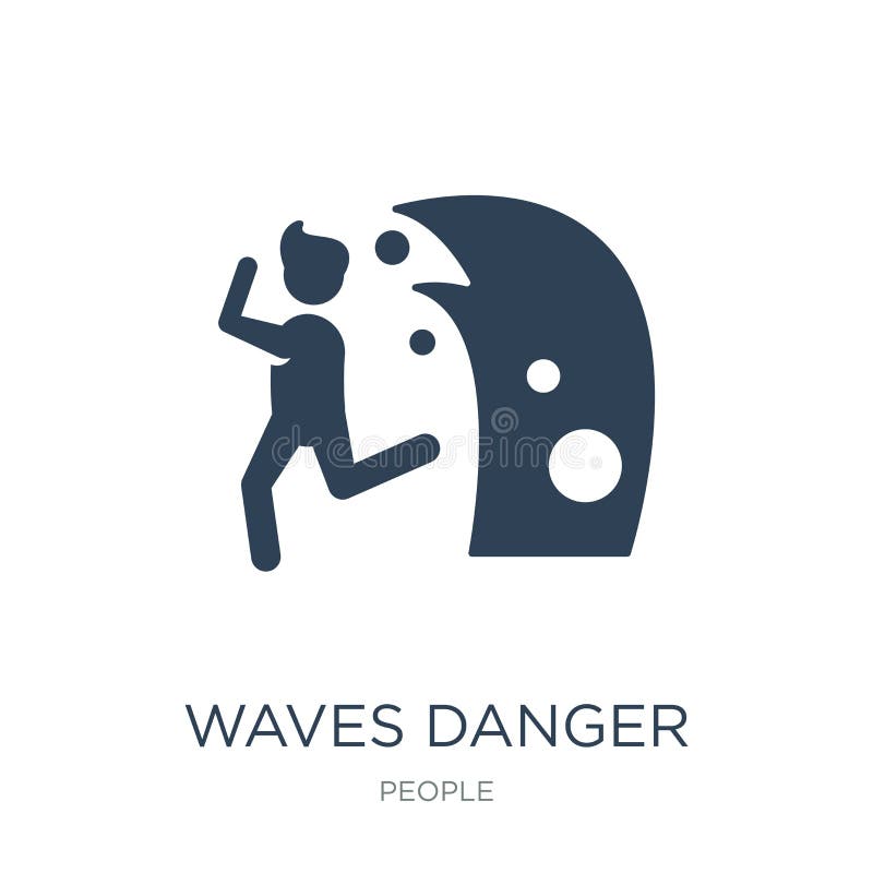 Waves Danger Icon Vector Sign and Symbol Isolated on White Background ...