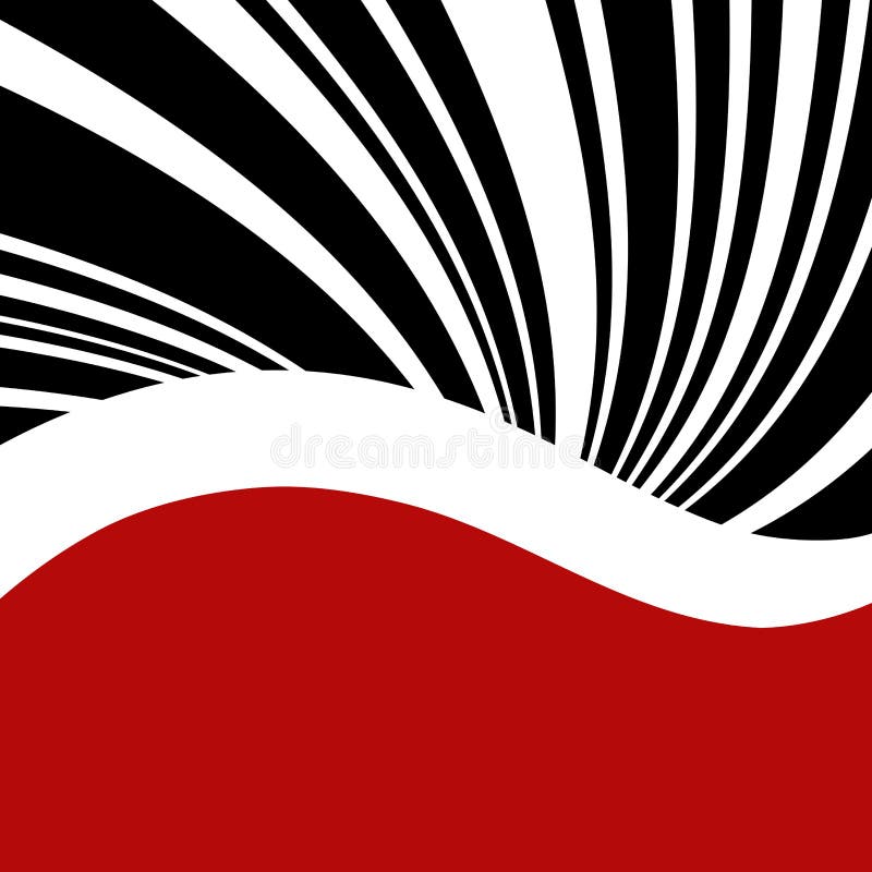 Waves Design in Red, Black and White Stock Illustration - Illustration ...
