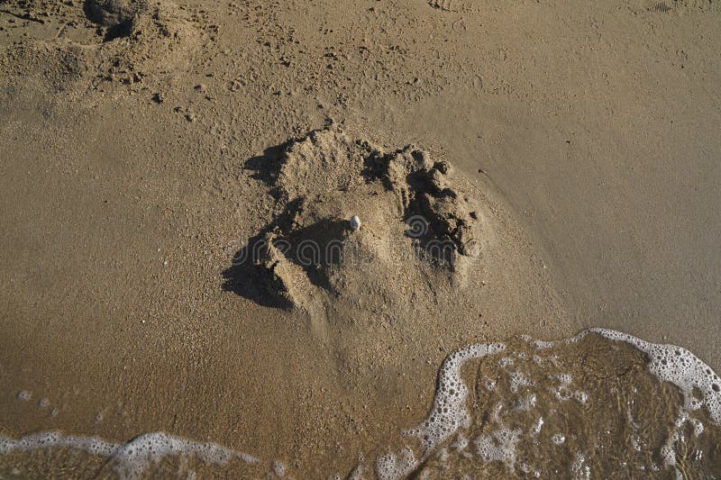 The Waves Destroy the Castle in the Sand. Shattered Children S Hopes ...