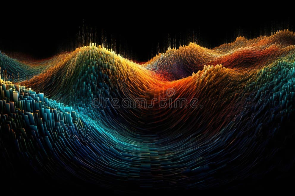 Digital Information Ocean - Binary Code Waves (AI Generated) Stock ...