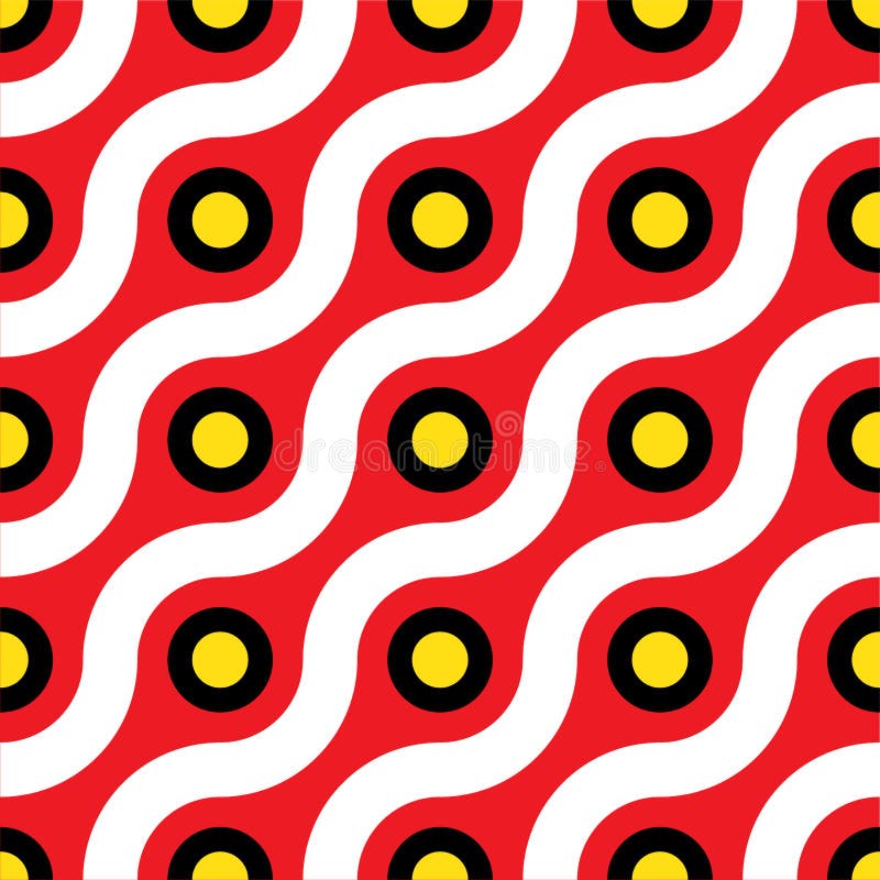 Waves and Dots Ogee Seamless Vector Pattern Stock Vector - Illustration of vibrant, swatch ...