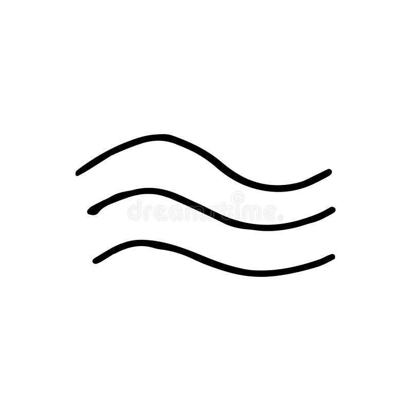 Waves Drawing Icon. Sketch Isolated Object Stock Vector - Illustration ...