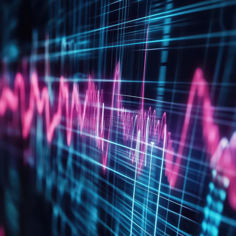 Waves of Energy Pulse through Vibrant Technology Stock Photo - Image of ...