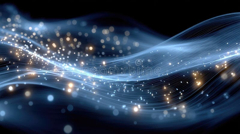 Exploring Quantum Fields and AI in a Stunning Light Display Stock Image ...