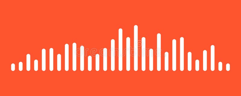 Waves of the Equalizer Sound Isolated on Red Background. White Wave or ...
