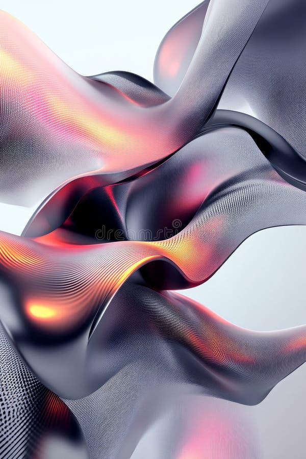 Waves of Fabric Gracefully Intertwine, Displaying a Blend of Smooth ...