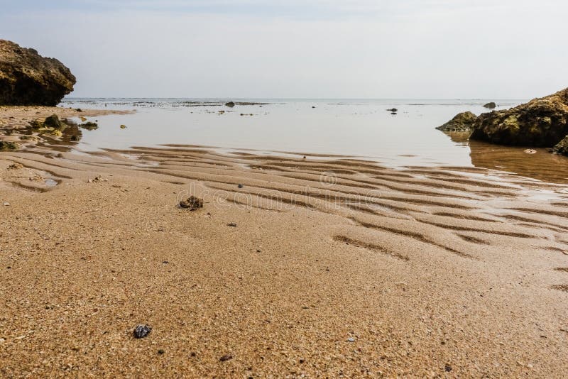 Waves in the Fine Sand from the Beach during Ebb at the Red Sea Stock ...