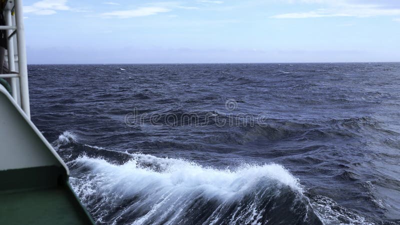 Waves from Floating Sea Vessel. Clip. Beautiful Moving Waves from ...