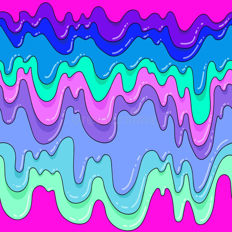 Waves of Flowing Paint Pattern Stock Illustration - Illustration of ...