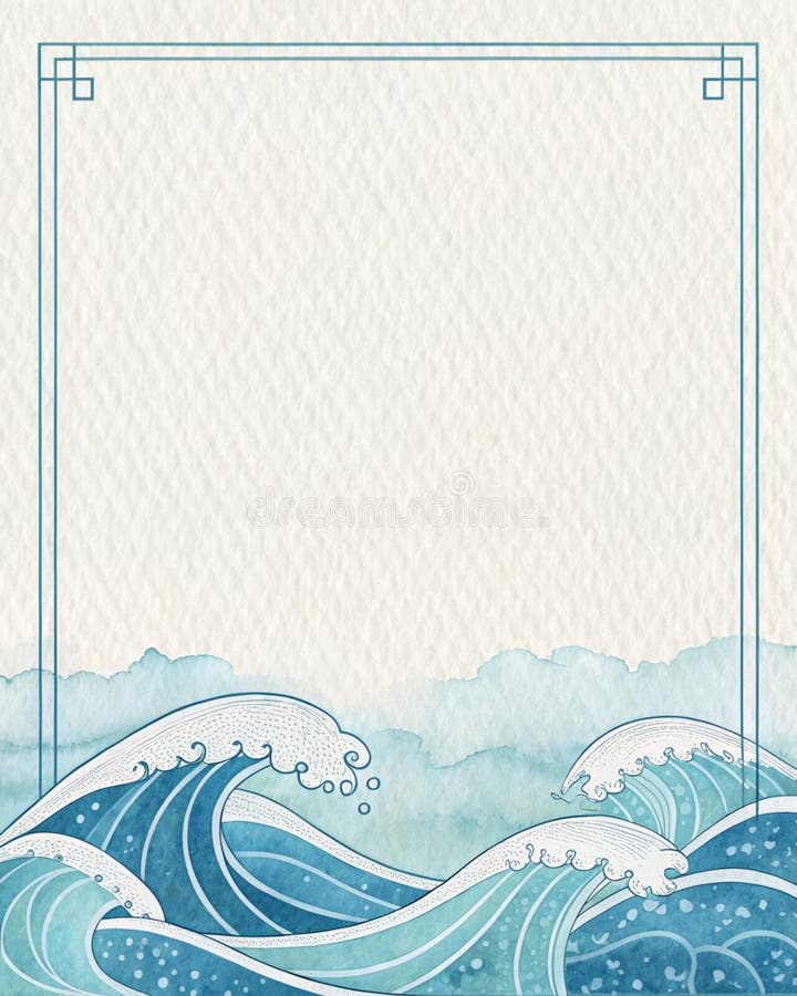 Wave Border Paper Texture Fluid and Calming Stock Illustration ...