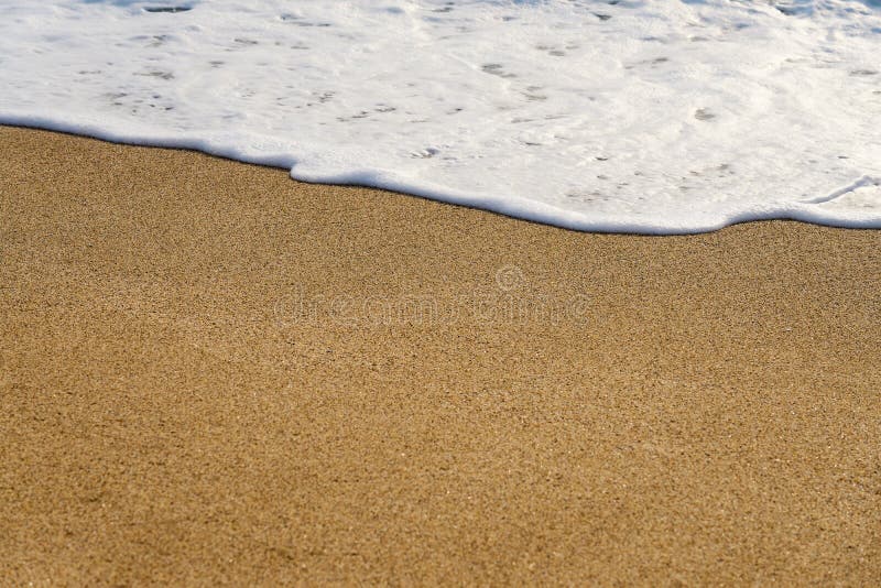 Waves with Foam Hitting Sand on the Beach. Stock Photo - Image of sand ...
