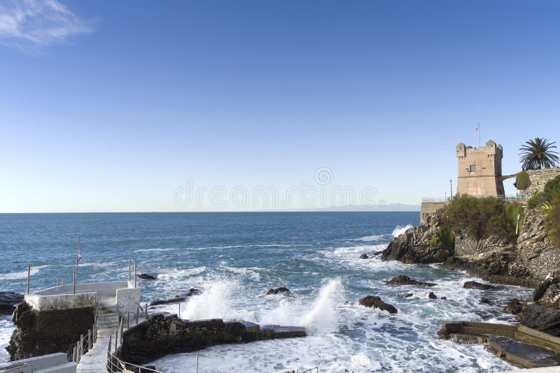 Genova Nervi stock photo. Image of harbor, tourist, rock - 27856282