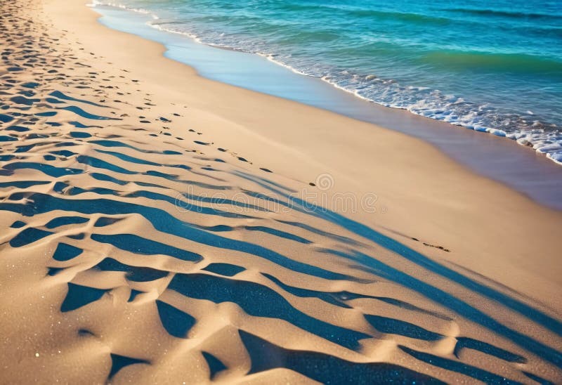Waves Gently Lap Against the Sandy Shore, Creating Beautiful Patterns ...