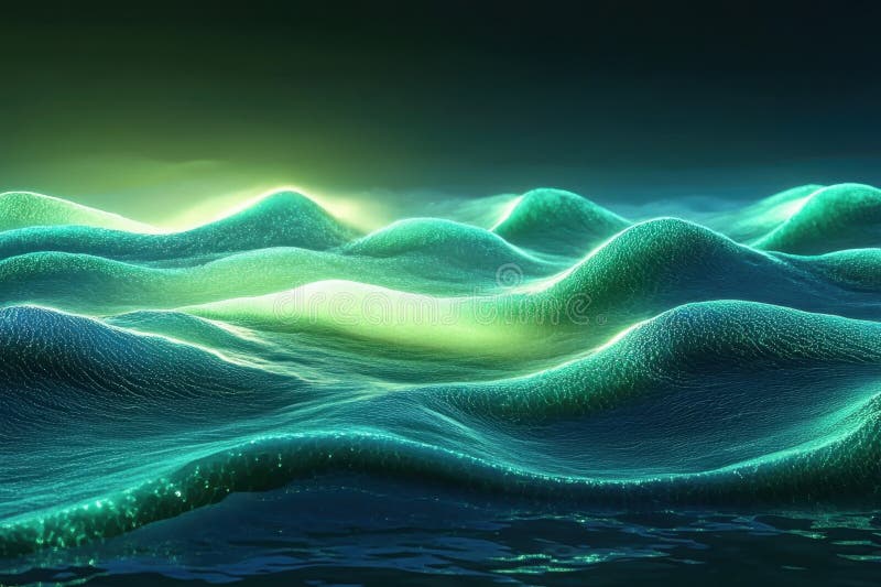 Waves Gently Rolling on a Tranquil Ocean Surface at Twilight Stock ...