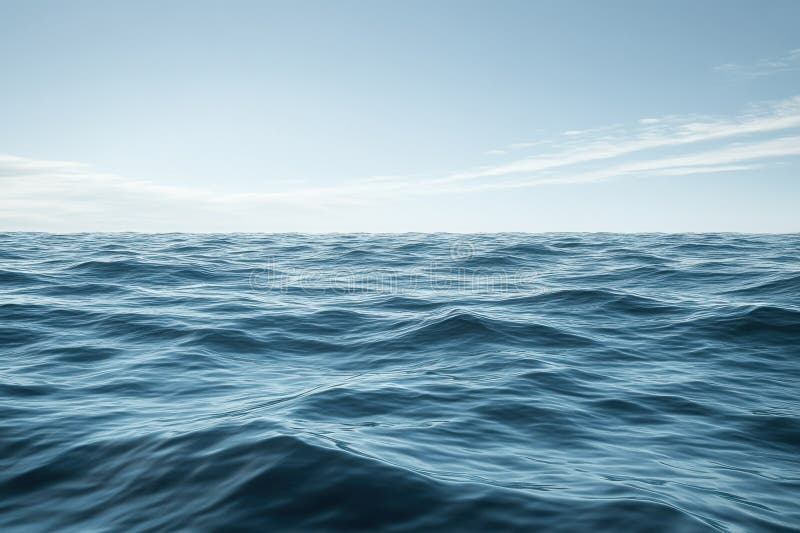 Waves Gently Rolling Under a Clear Sky Over a Vast Ocean Stock Image ...