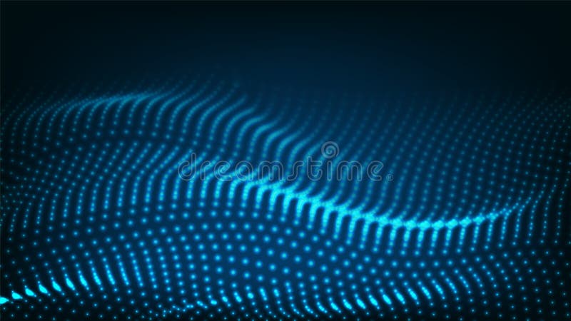 Waves Geometric Background. Abstract Pattern of Particles with a ...