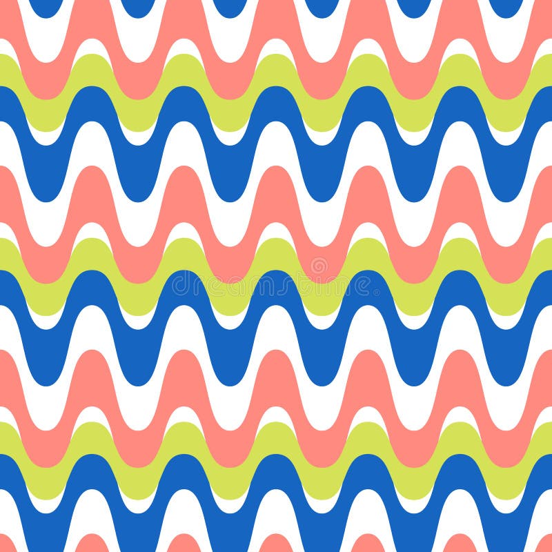 Waves Geometric Seamless Pattern. Simple Motif Background Stock Vector ...