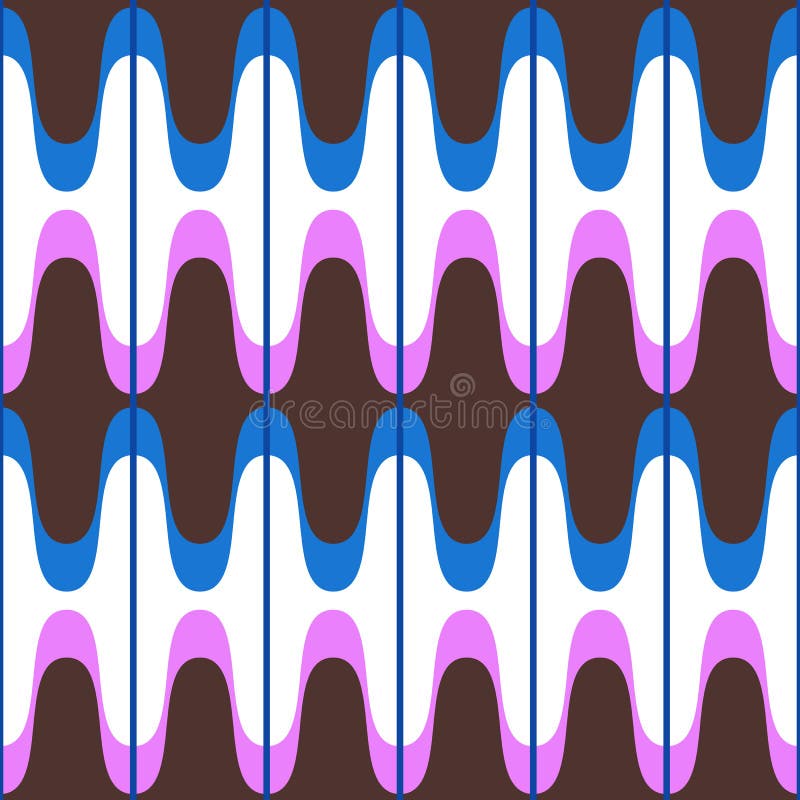 Waves Geometric Seamless Pattern. Simple Wavy Zigzag Stripes Stock ...