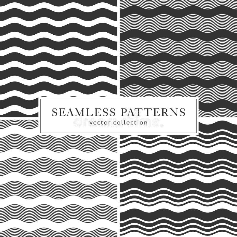 Waves Geometric Seamless Patterns Stock Vector - Illustration of marine, pattern: 114737950