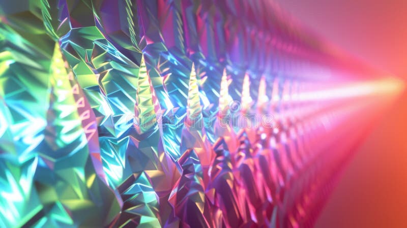 Waves of Geometric Shapes, Like Triangles, Surge in a Holographic Array ...
