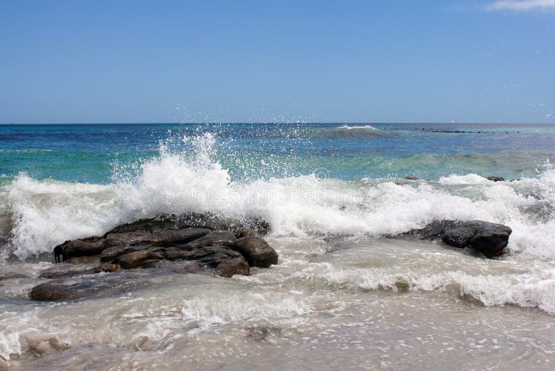Waves Going Over Cliffs in the Atlantic Ocean Stock Image - Image of ...