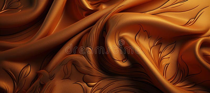 Waves of Gold Floral Pattern Cloth Background, Flower Stock ...