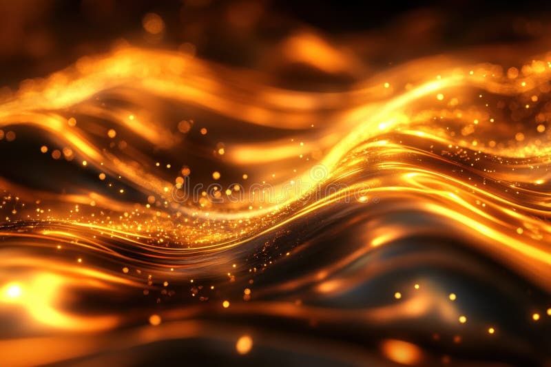 Shimmering Golden Waves Moving Gracefully in a Radiant Dance of Light ...