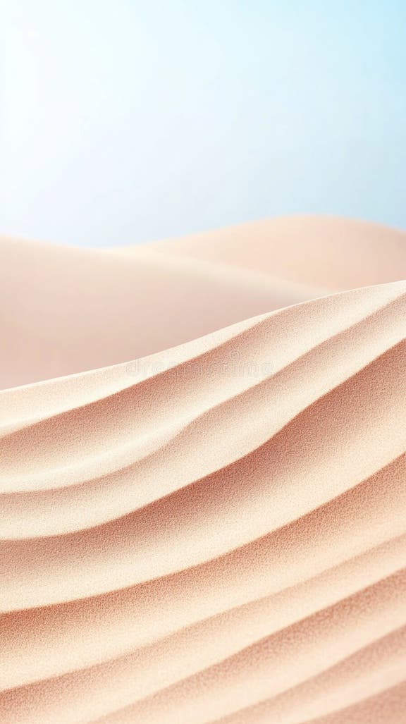 Waves of Golden Sand Shift and Flow in Undulating Patterns, Illuminated ...