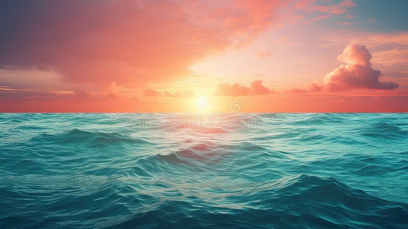 Waves Gradient Ocean Background Stock Illustration - Illustration of ...